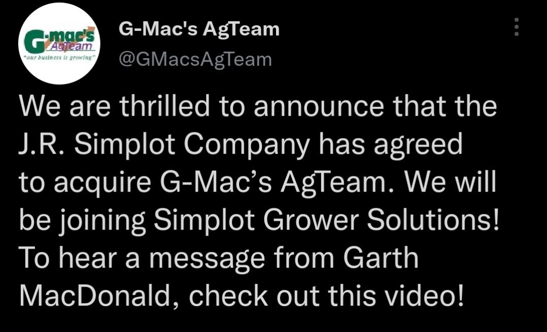 G-mac's aquired by Simplot - Farming and Agriculture Discussion Forum ...